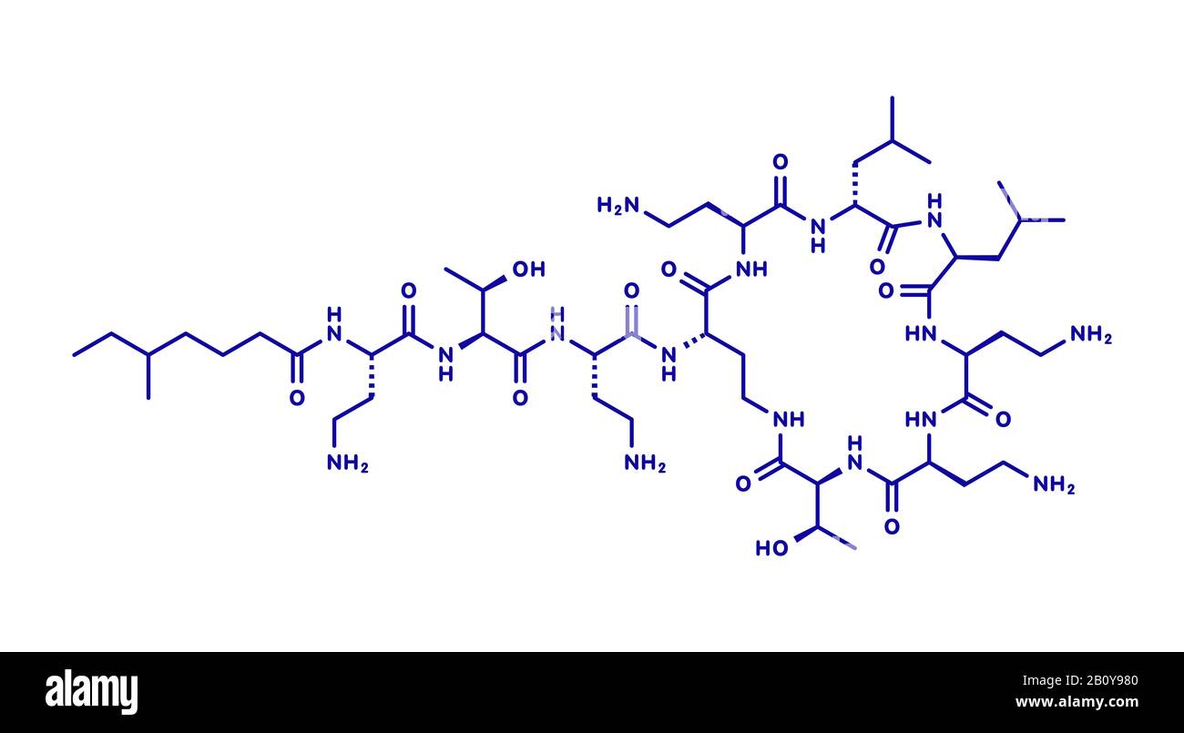 Colistin antibiotic drug molecule, illustration Stock Photo - Alamy