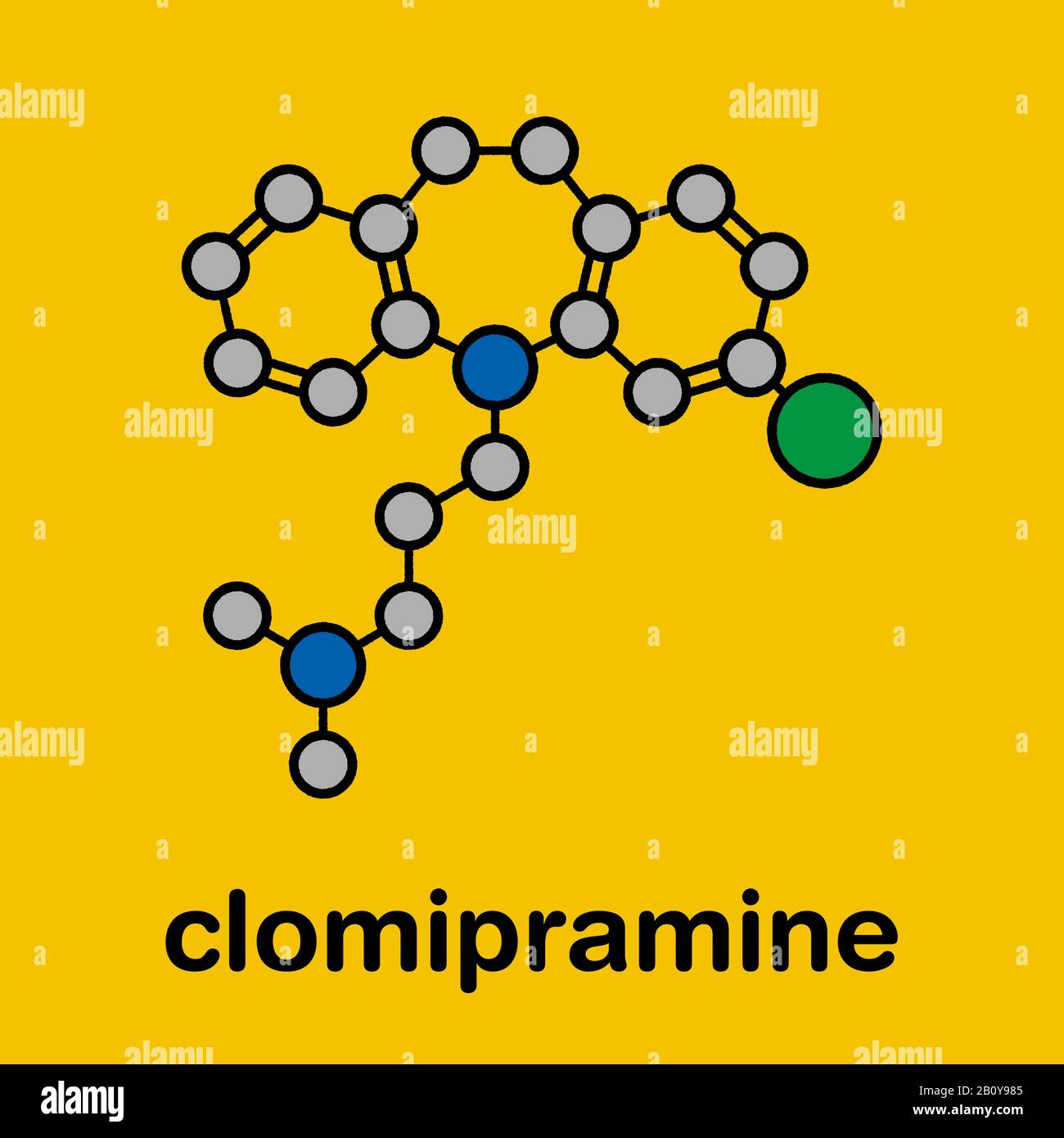 Clomipramine tricyclic antidepressant drug molecule Stock Photo - Alamy