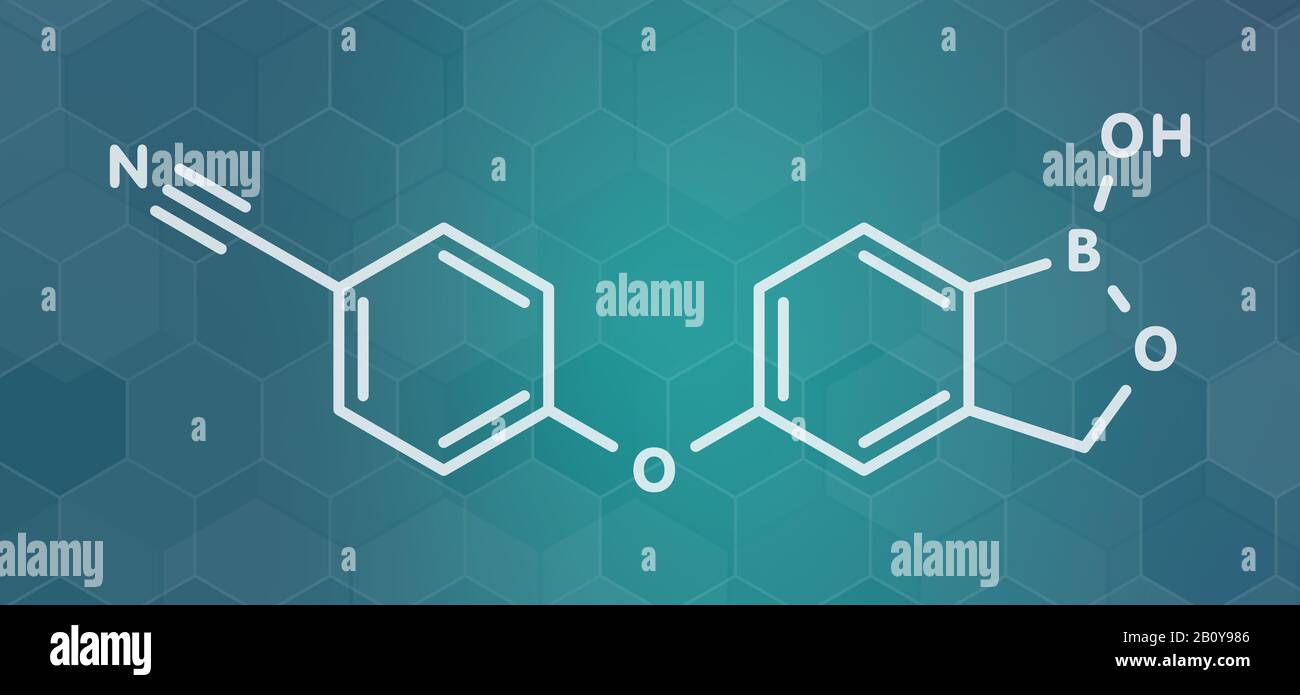 Crisaborole eczema drug molecule, illustration Stock Photo - Alamy