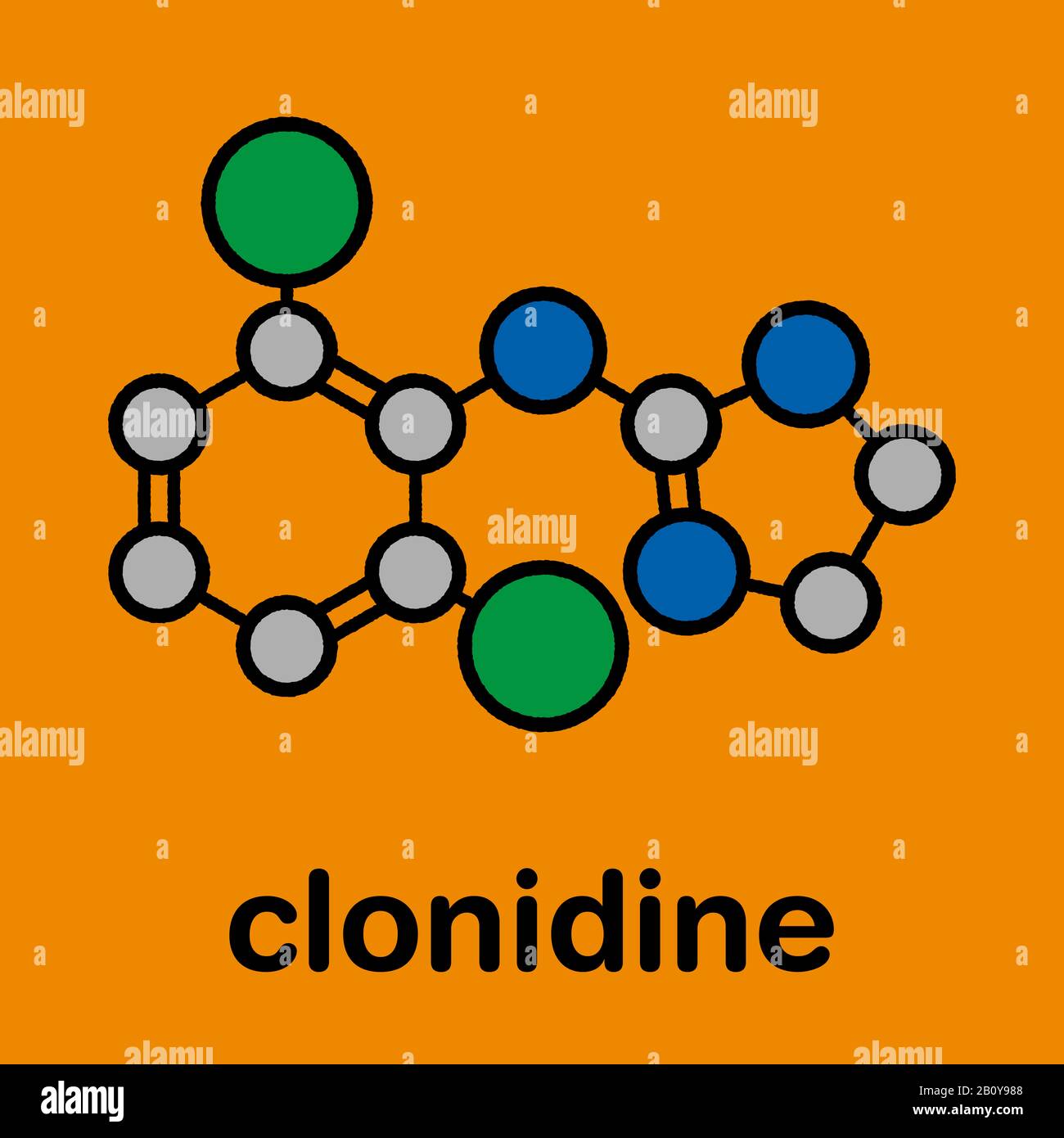 Clonidine drug molecule, illustration Stock Photo - Alamy