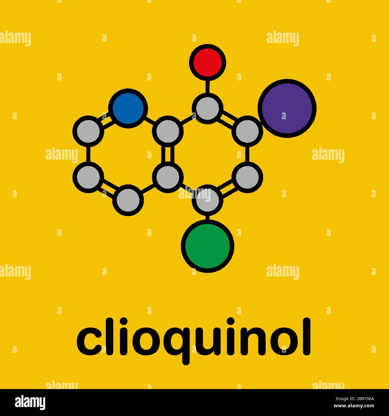 Clioquinol drug molecule, illustration Stock Photo - Alamy