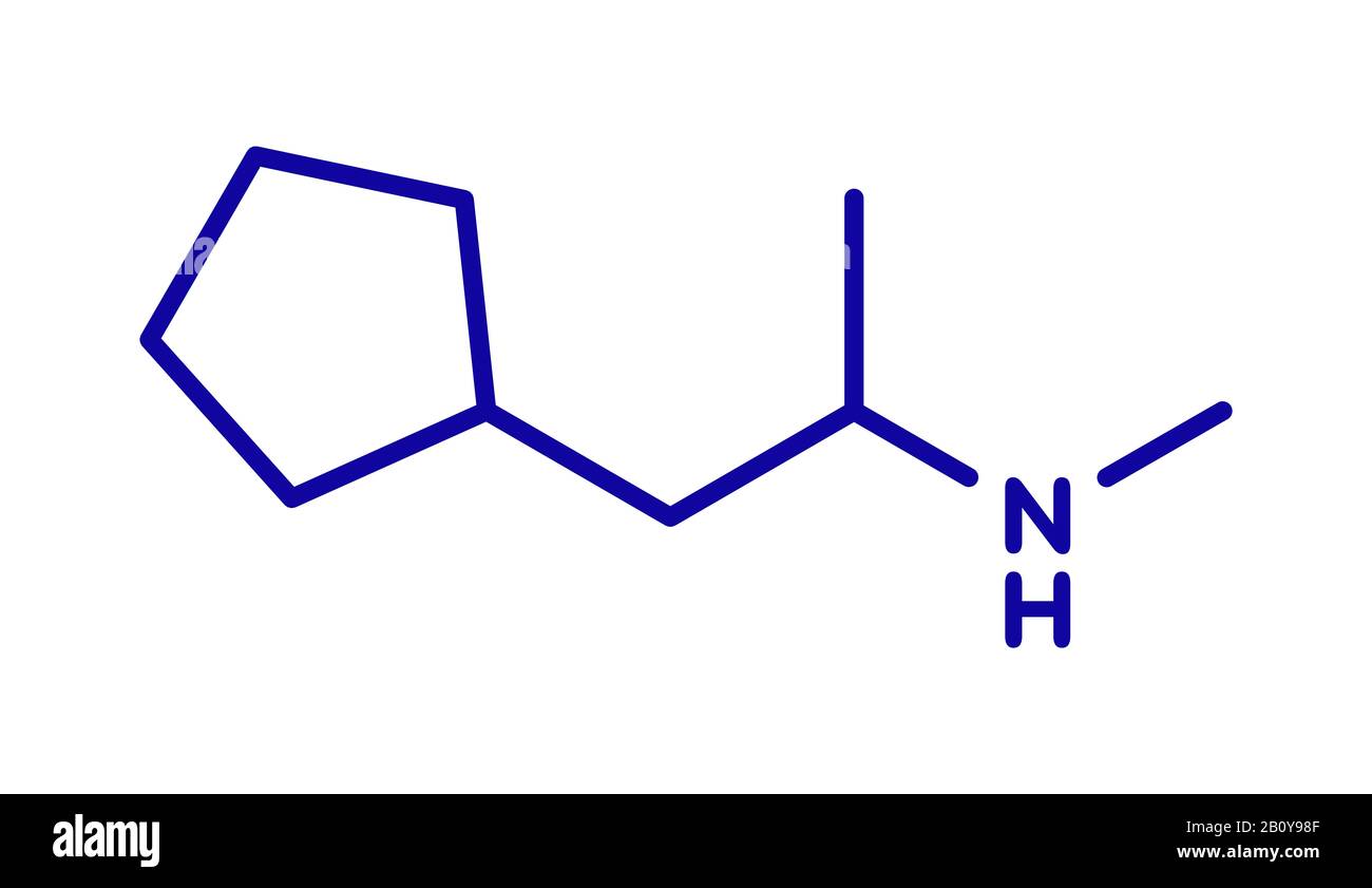 Cyclopentamine nasal decongestant molecule, illustration Stock Photo ...