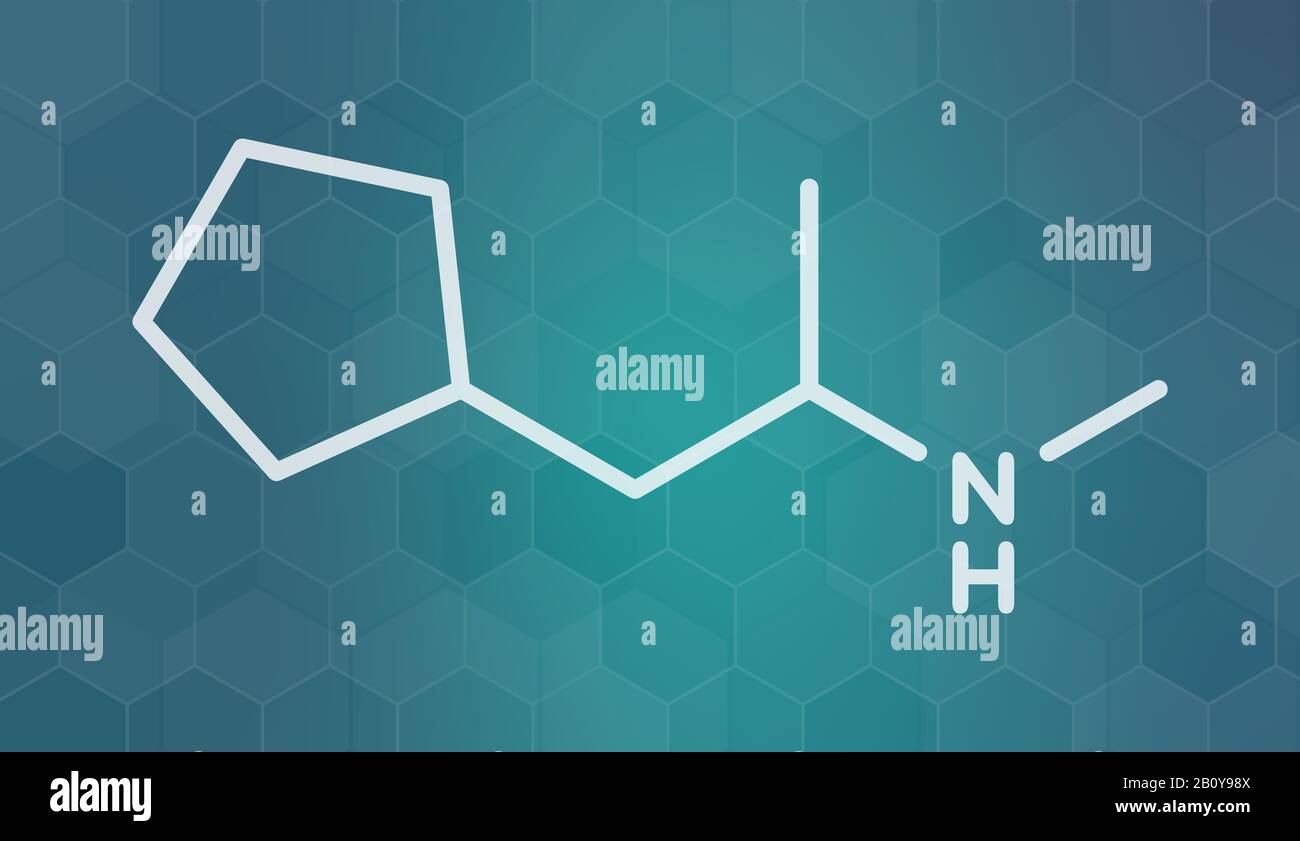Cyclopentamine nasal decongestant molecule, illustration Stock Photo ...