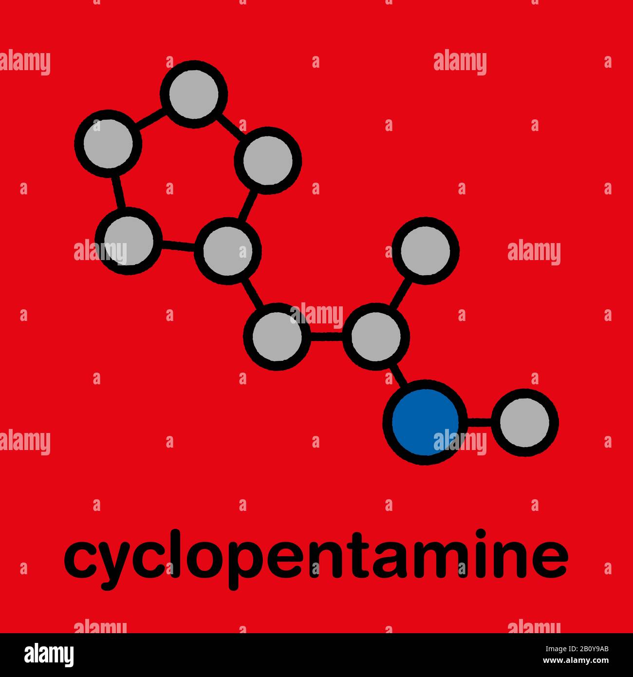Cyclopentamine nasal decongestant molecule, illustration Stock Photo ...