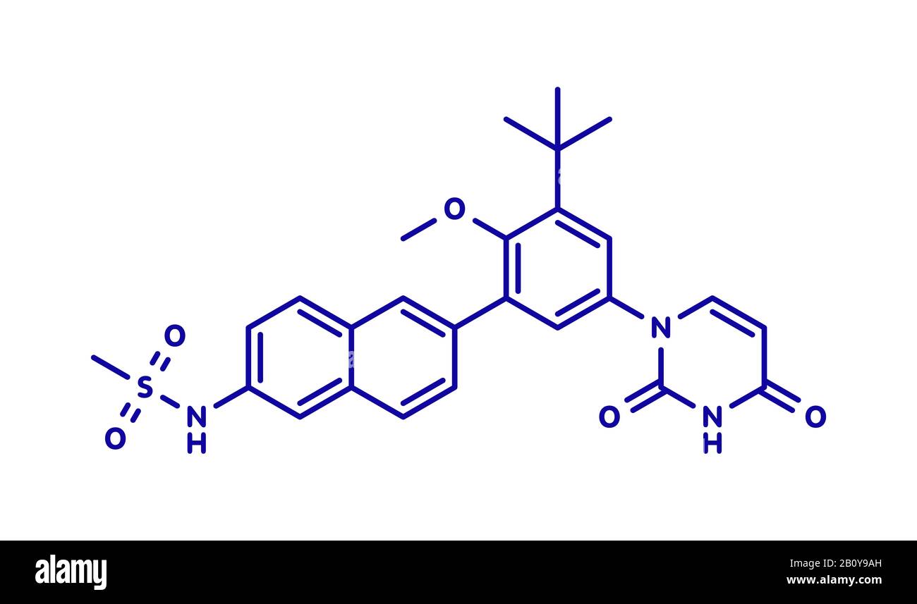 Dasabuvir hepatitis C virus drug molecule, illustration Stock Photo - Alamy
