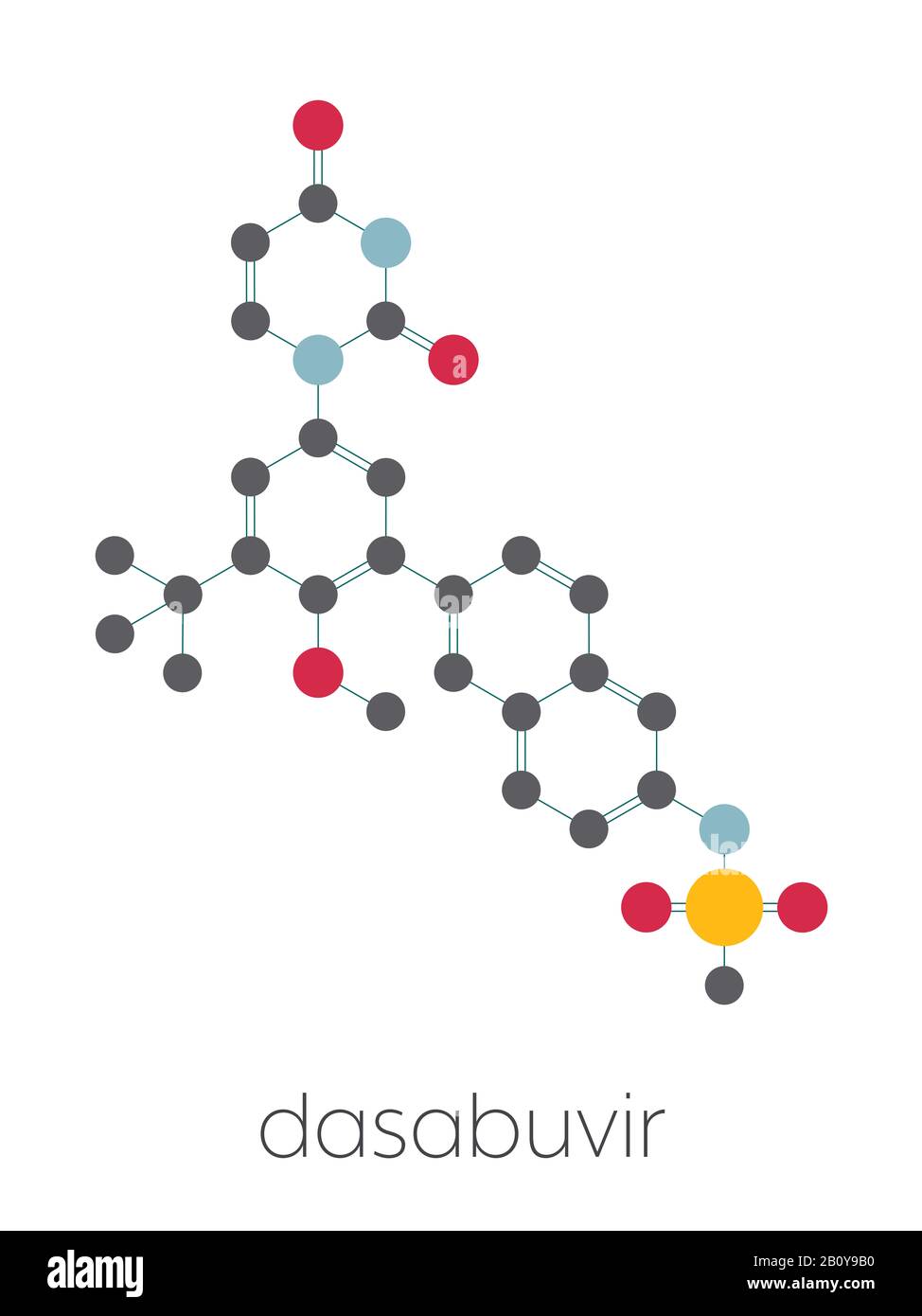 Dasabuvir hepatitis C virus drug molecule, illustration Stock Photo - Alamy