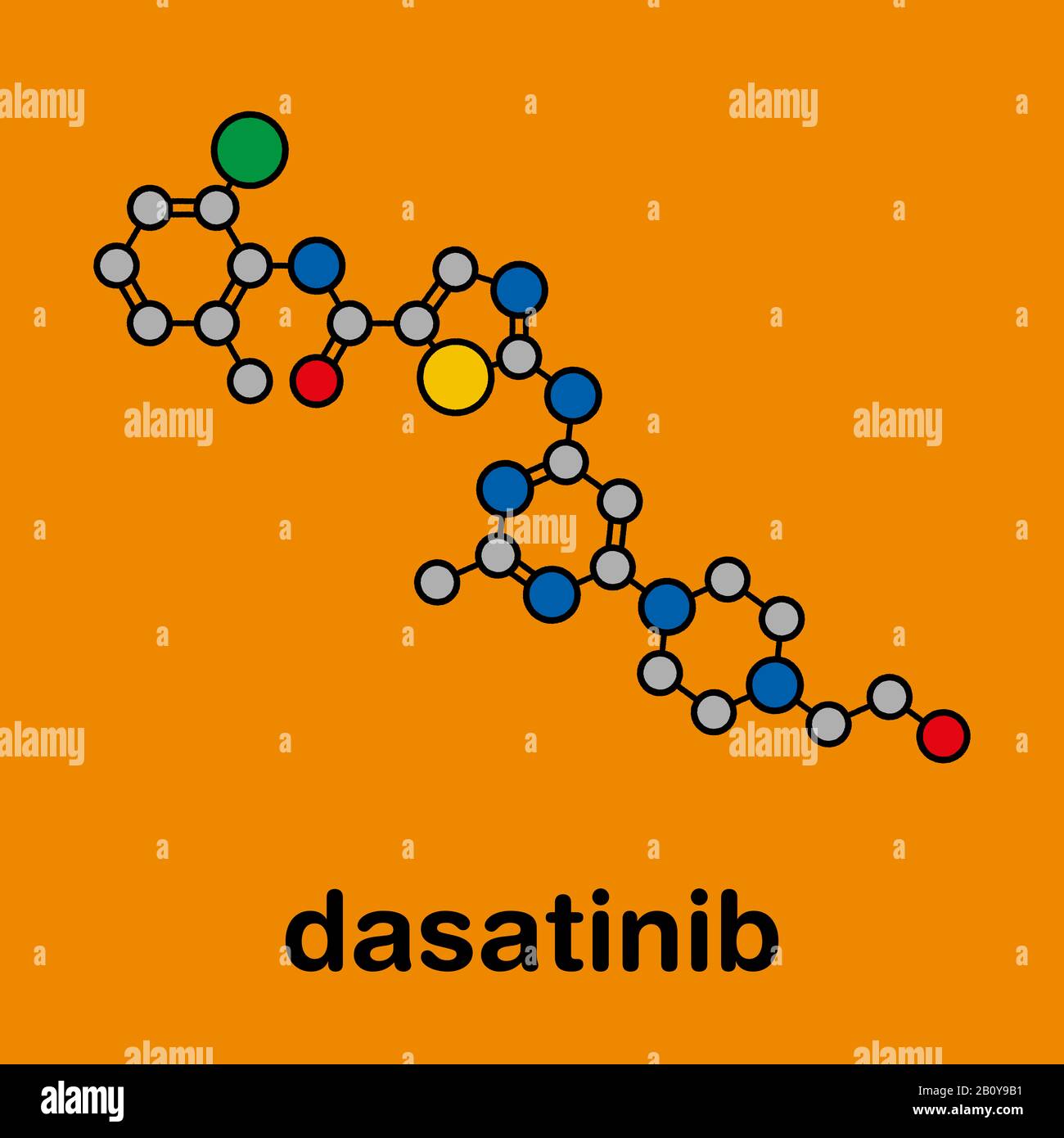 Dasatinib cancer drug molecule, illustration Stock Photo - Alamy