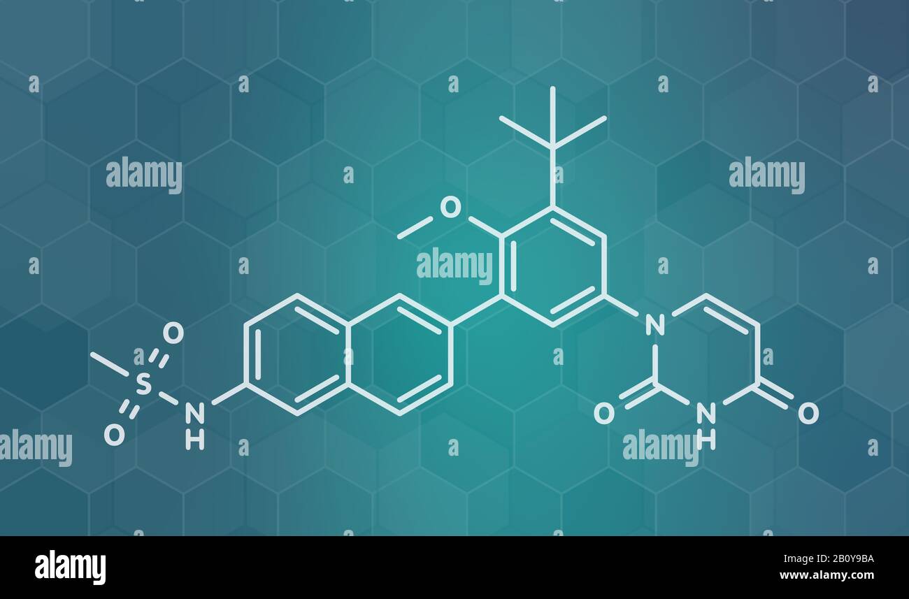 Dasabuvir hepatitis C virus drug molecule, illustration Stock Photo - Alamy