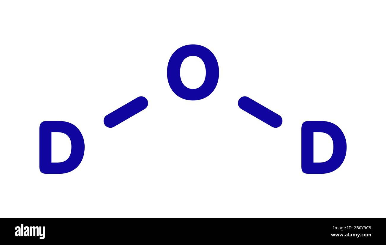 Deuterium oxide heavy water molecule, illustration Stock Photo - Alamy