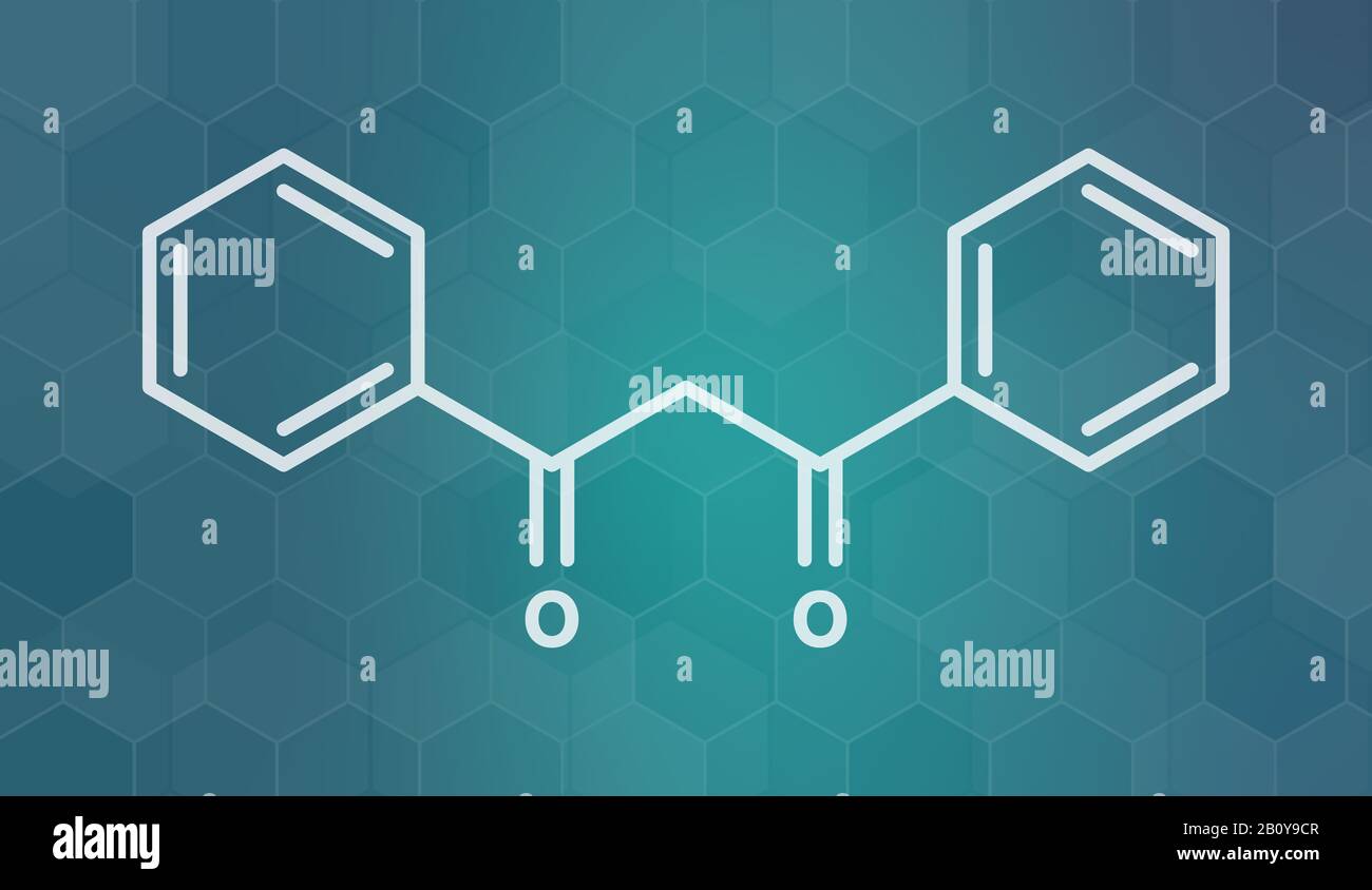 Dibenzoylmethane molecule, illustration Stock Photo - Alamy