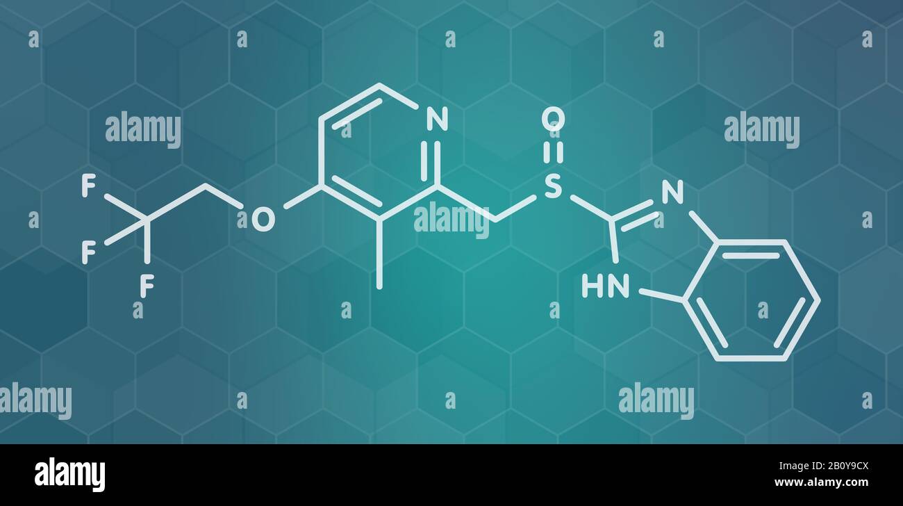 Dexlansoprazole gastric ulcer drug molecule, illustration Stock Photo ...