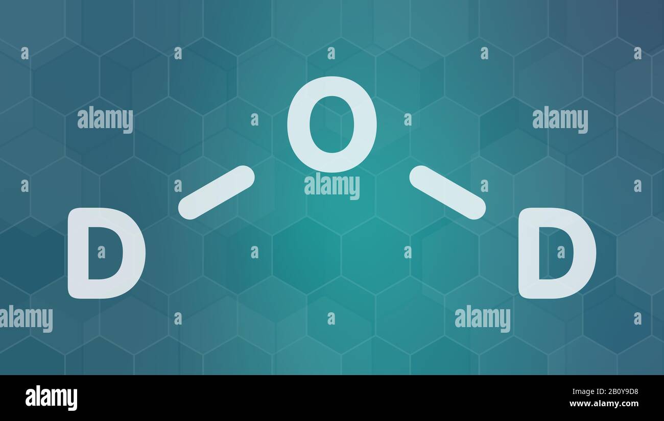 Deuterium oxide heavy water molecule, illustration Stock Photo - Alamy