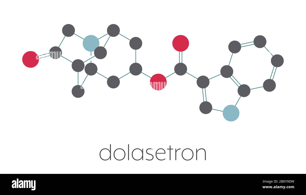 Dolasetron nausea and vomiting drug molecule, illustration Stock Photo ...