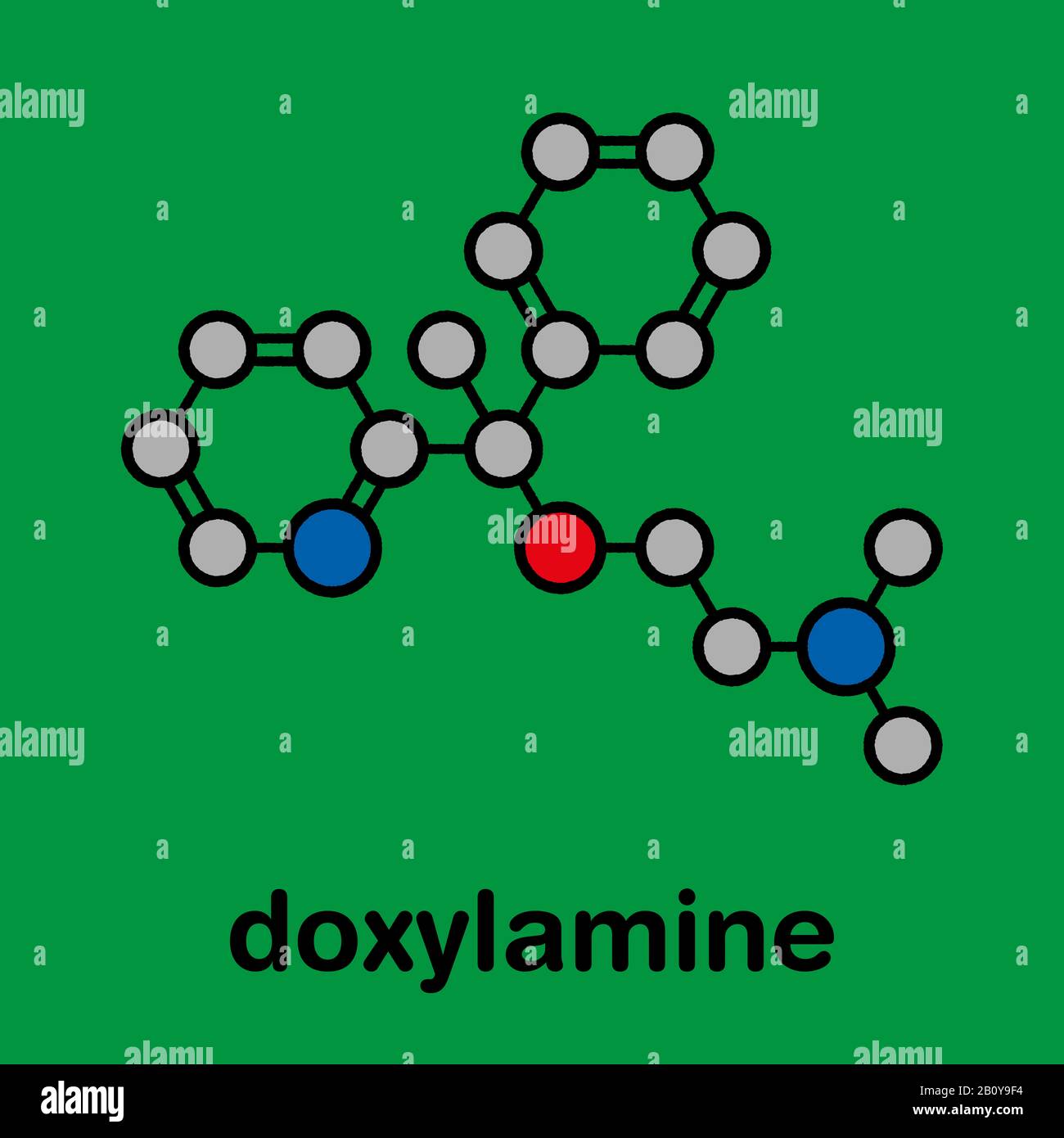 Doxylamine antihistamine drug molecule, illustration Stock Photo - Alamy