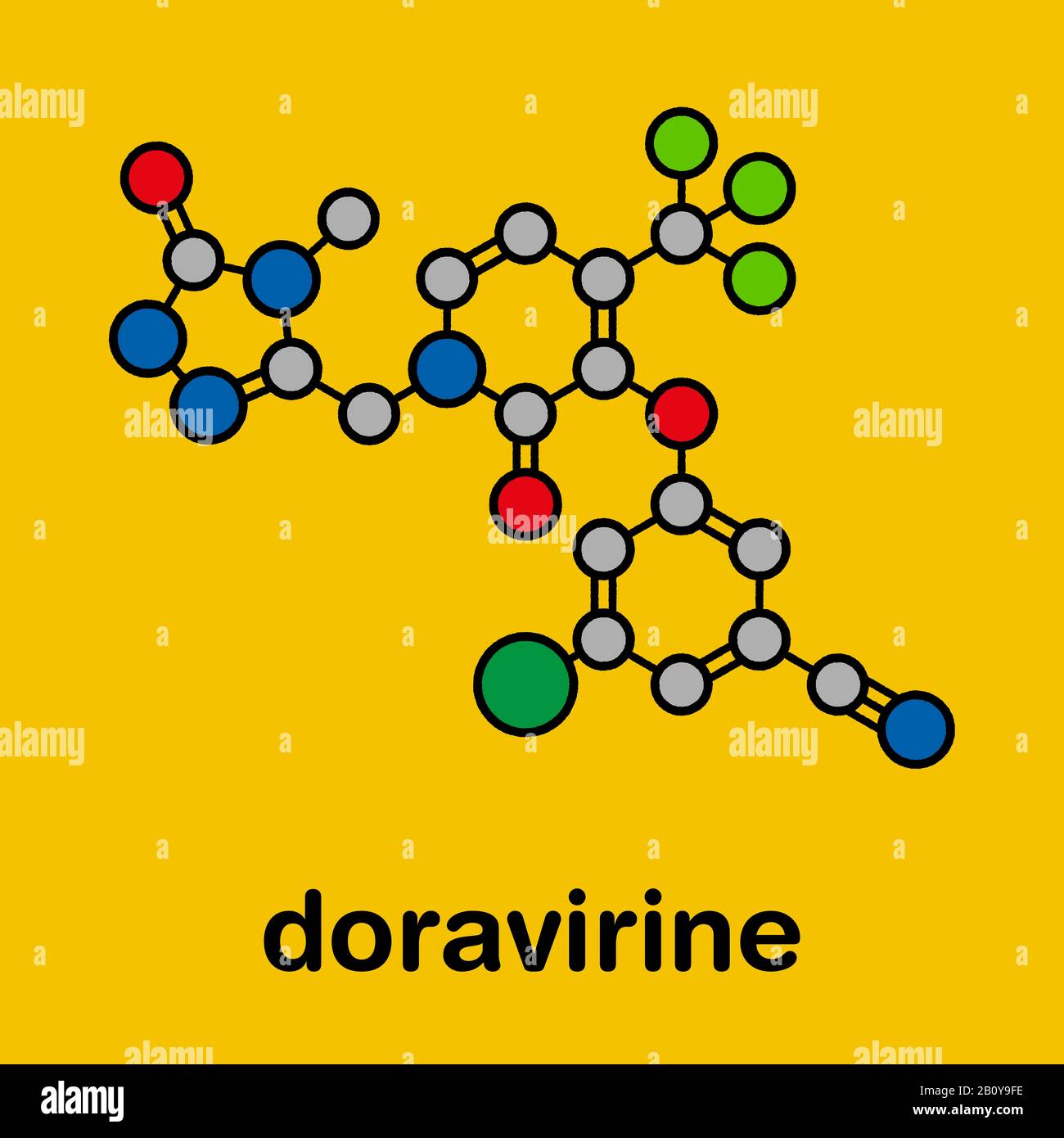 Doravirine HIV drug molecule, illustration Stock Photo - Alamy