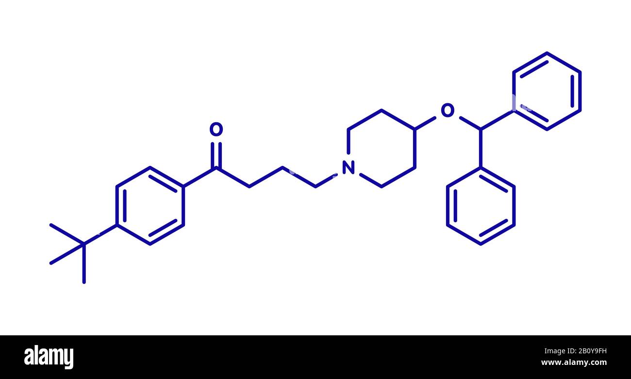 Ebastine antihistamine drug molecule, illustration Stock Photo - Alamy
