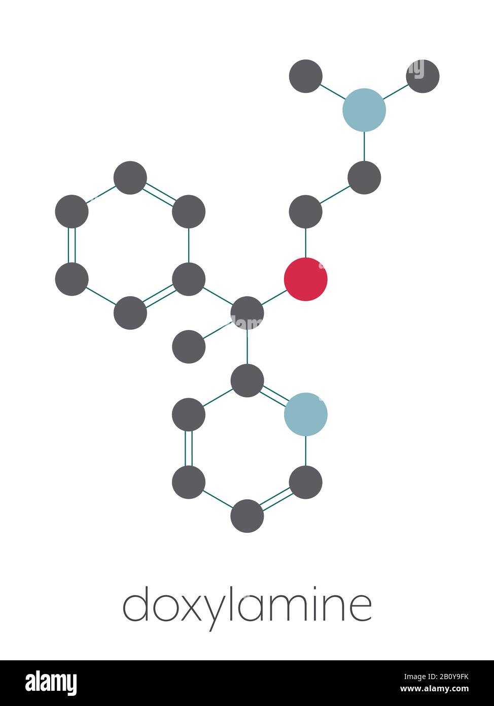 Doxylamine antihistamine drug molecule, illustration Stock Photo - Alamy
