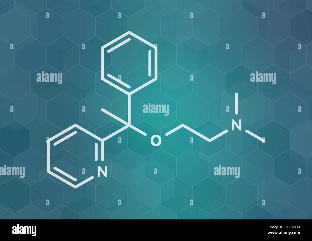 Doxylamine antihistamine drug molecule, illustration Stock Photo - Alamy