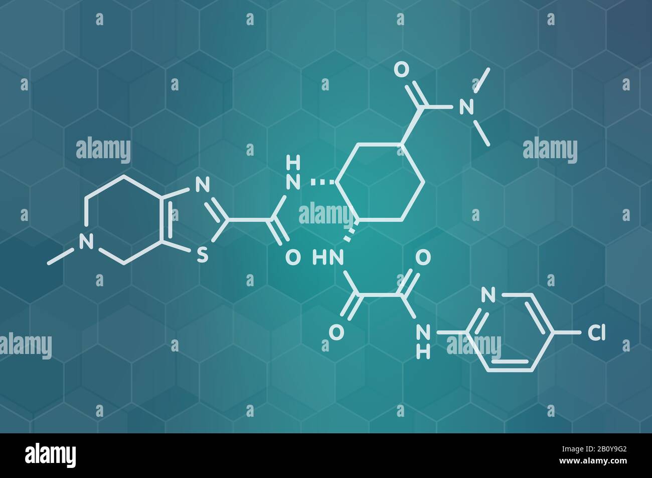 Edoxaban anticoagulant drug molecule, illustration Stock Photo - Alamy
