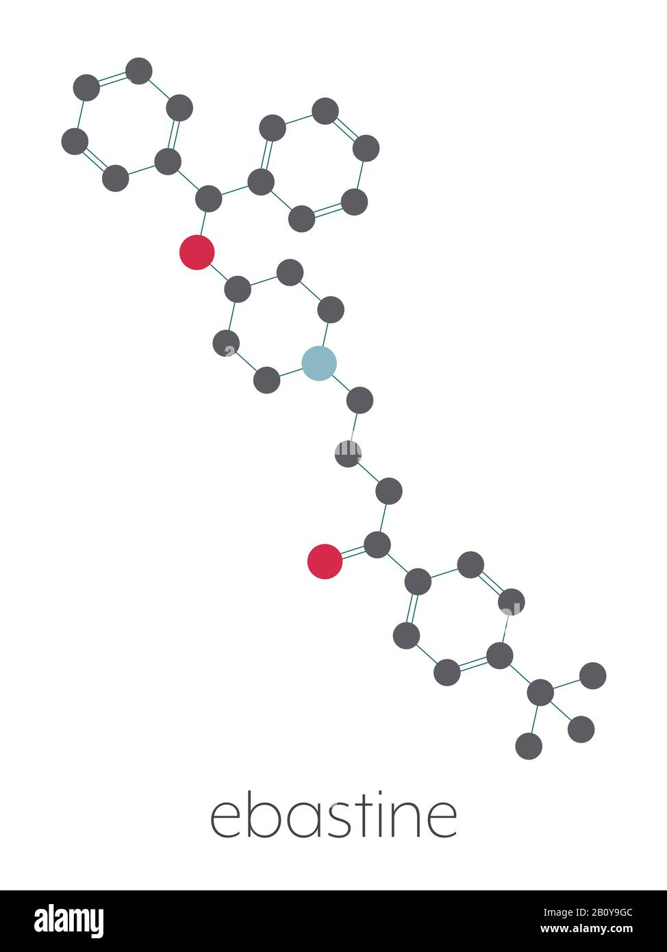 Ebastine antihistamine drug molecule, illustration Stock Photo - Alamy