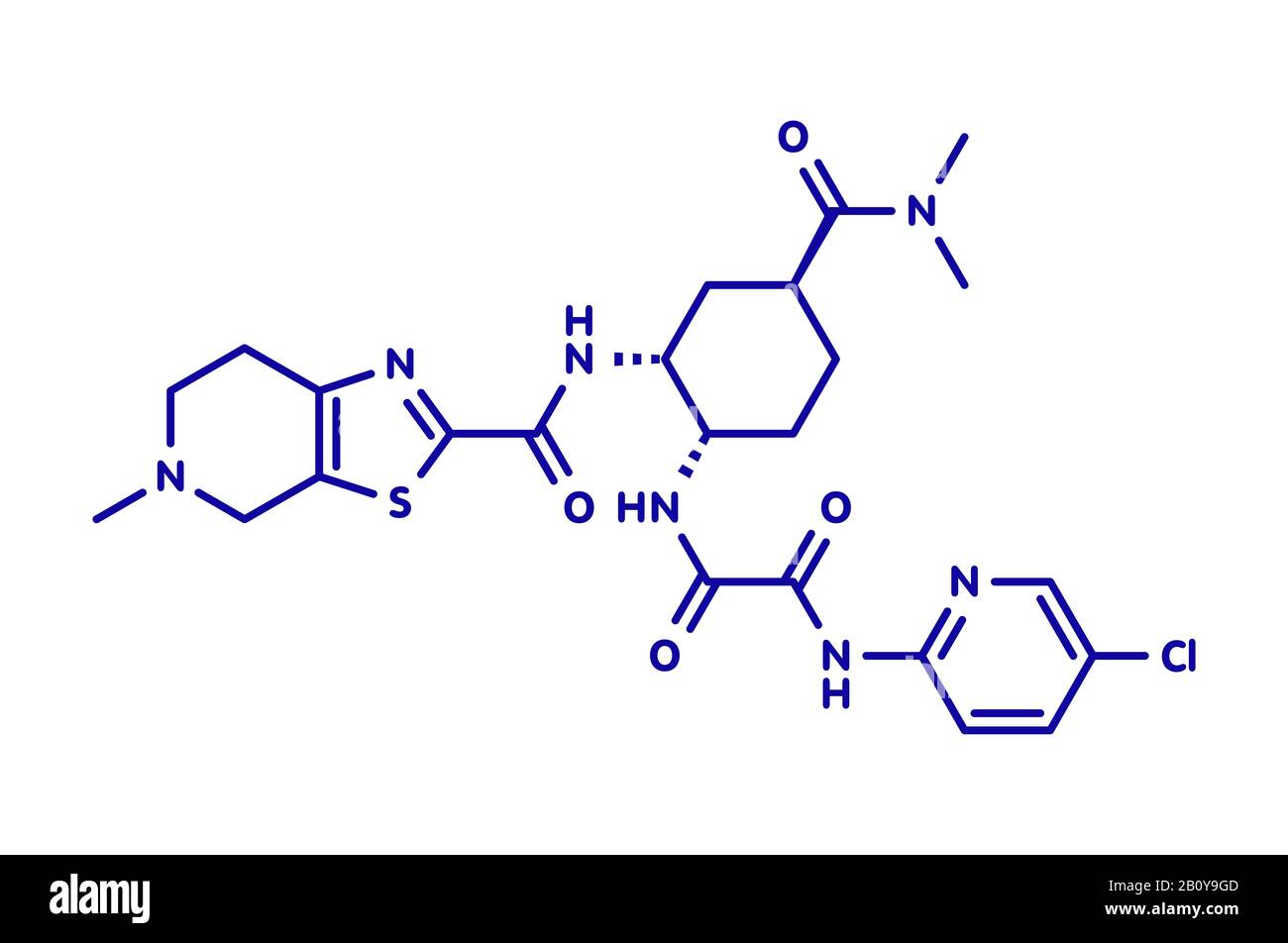 Edoxaban anticoagulant drug molecule, illustration Stock Photo - Alamy