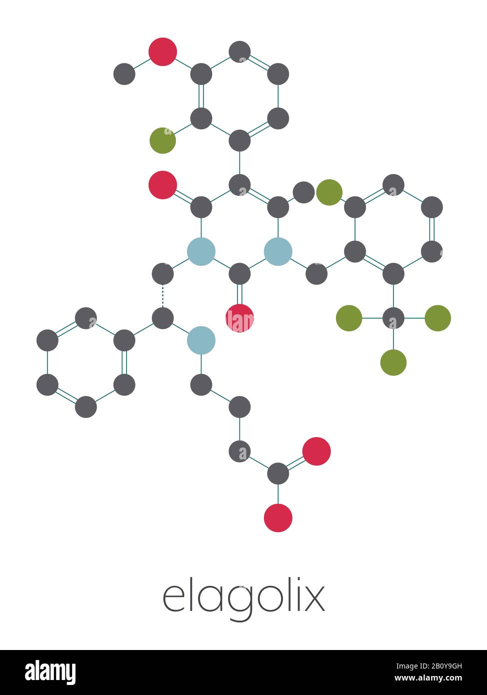 Elagolix drug molecule, illustration Stock Photo - Alamy