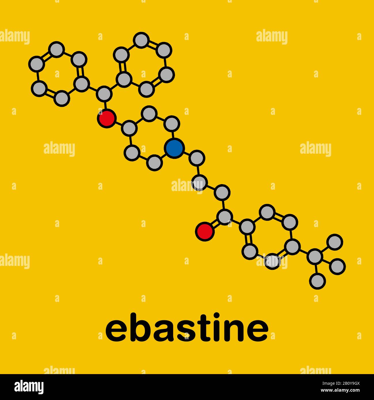 Ebastine antihistamine drug molecule, illustration Stock Photo - Alamy
