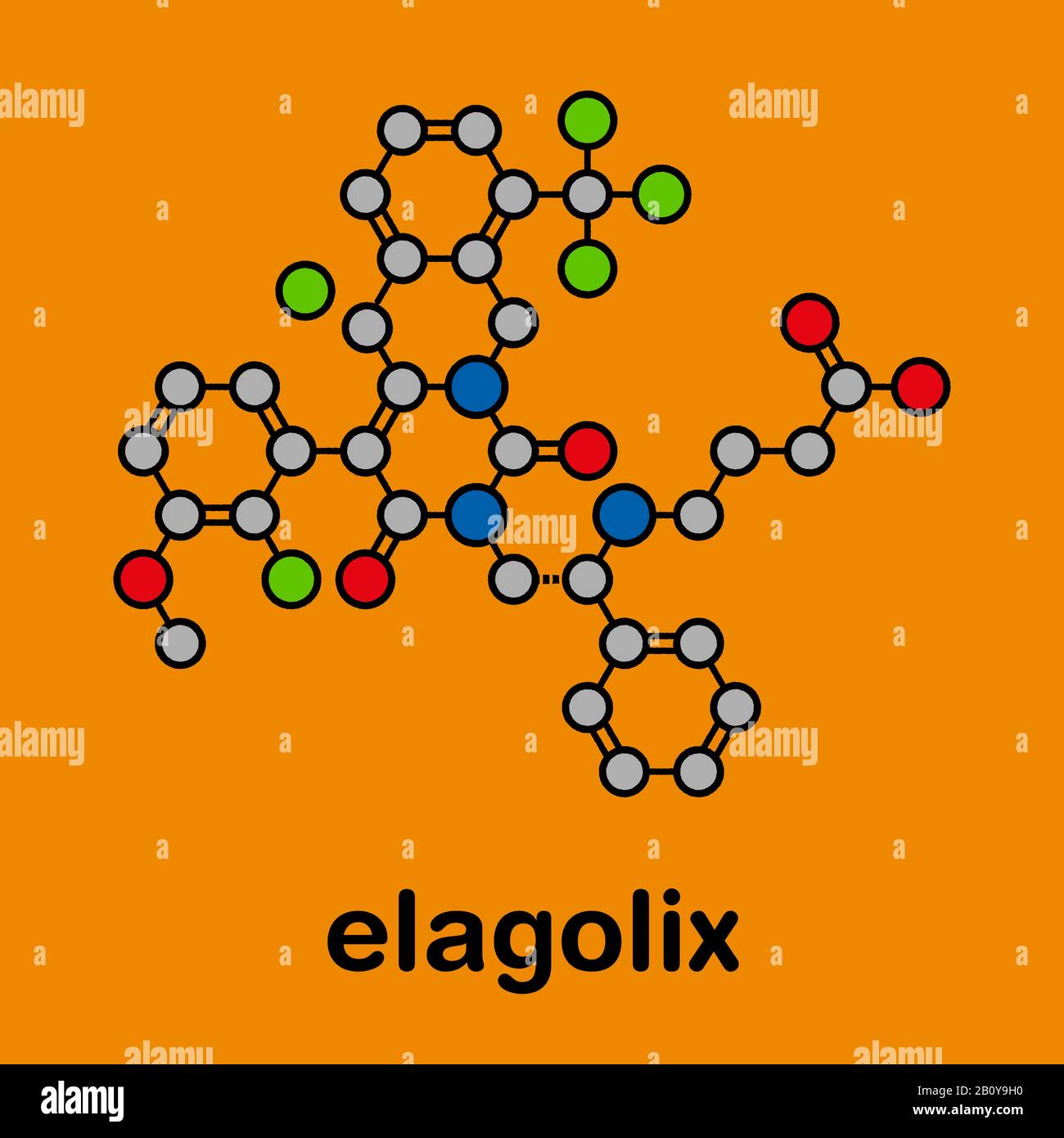 Elagolix drug molecule, illustration Stock Photo - Alamy