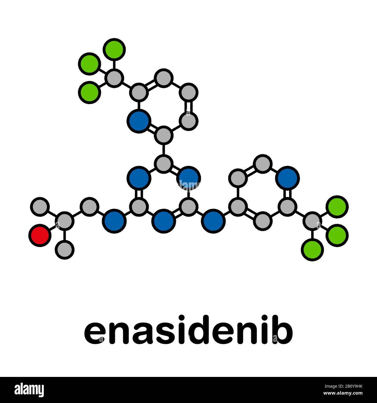 Enasidenib cancer drug molecule, illustration Stock Photo - Alamy