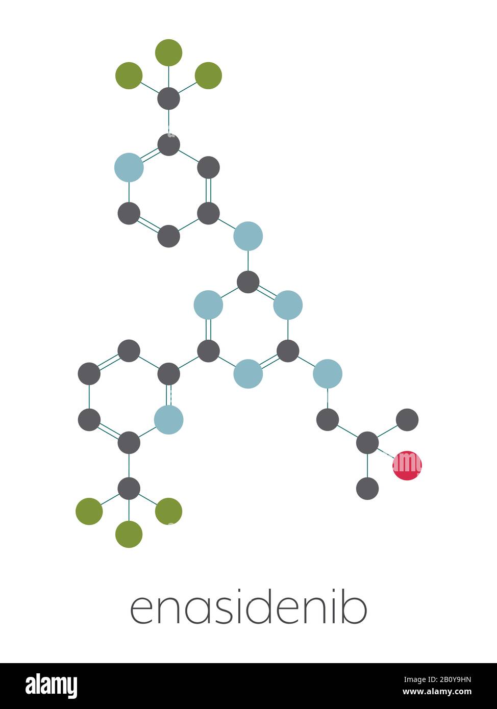 Enasidenib cancer drug molecule, illustration Stock Photo - Alamy