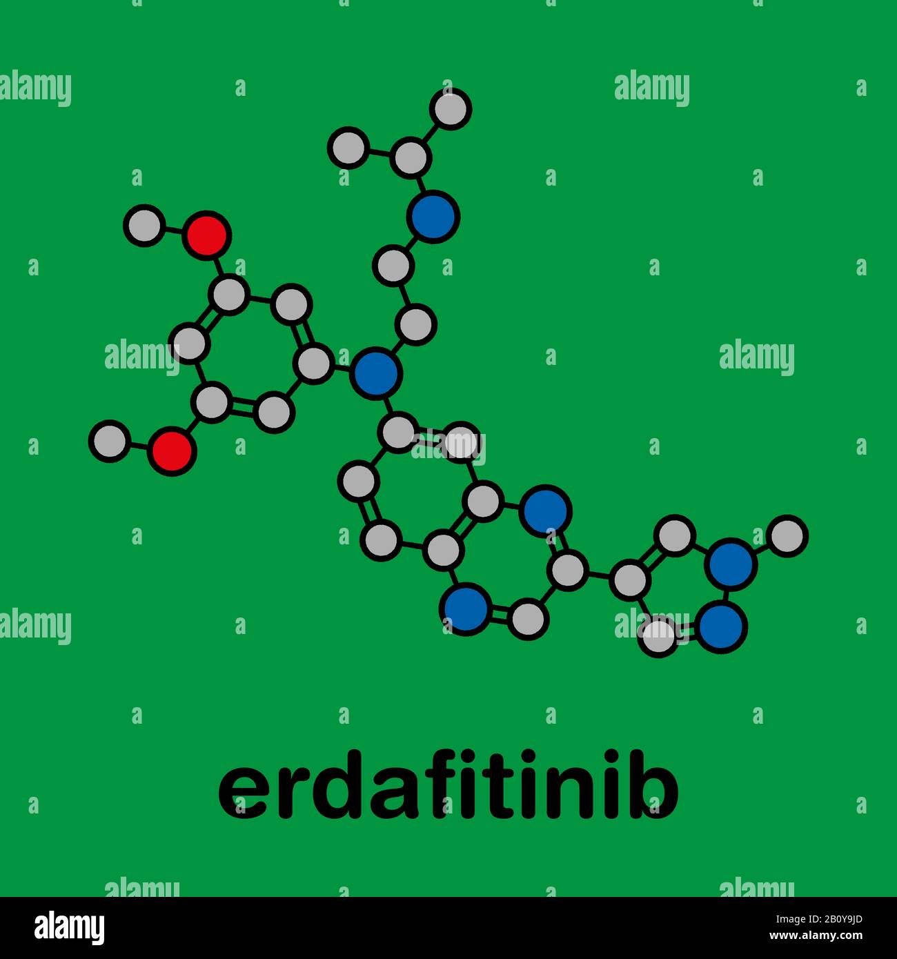 Erdafitinib cancer drug molecule, illustration Stock Photo - Alamy