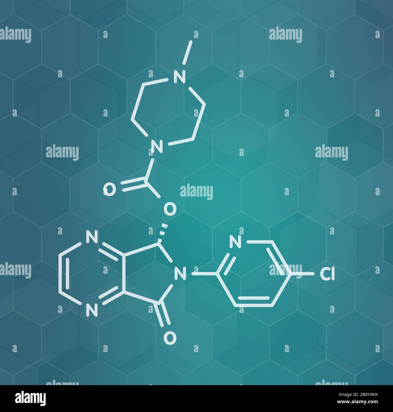 Eszopiclone hypnotic drug molecule, illustration Stock Photo - Alamy