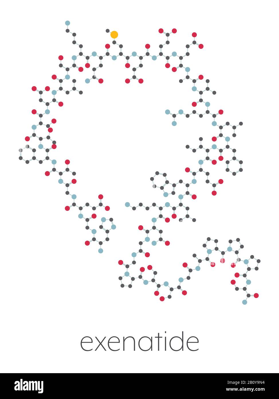 Exenatide diabetes drug molecule, illustration Stock Photo - Alamy