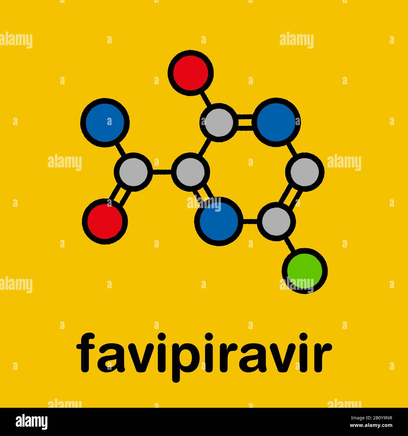 Favipiravir antiviral drug molecule, illustration Stock Photo - Alamy