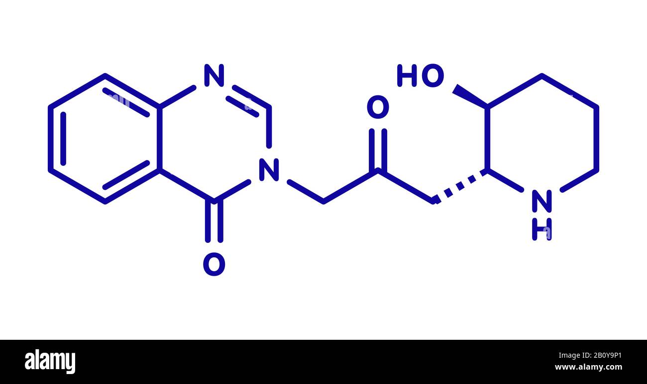 Febrifugine alkaloid molecule, illustration Stock Photo - Alamy