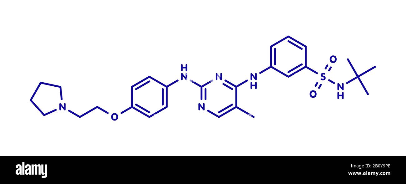Fedratinib cancer drug molecule, illustration Stock Photo - Alamy