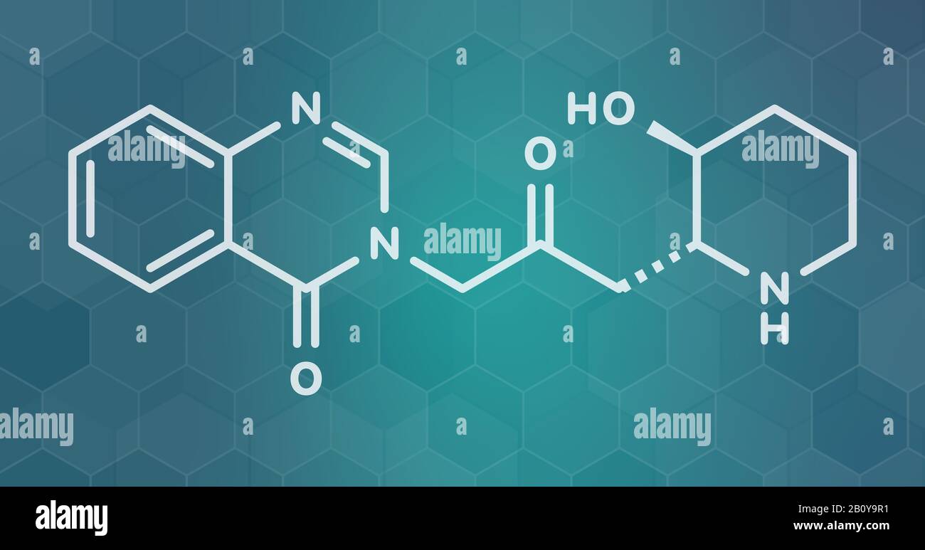 Febrifugine alkaloid molecule, illustration Stock Photo - Alamy