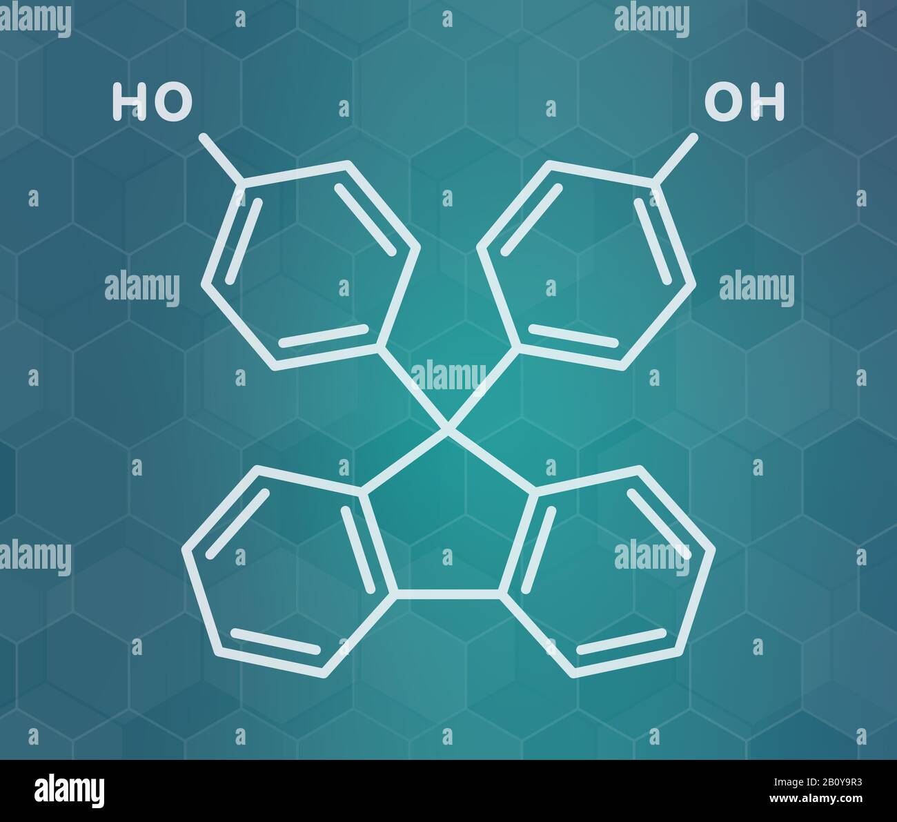 Fluorene-9-bisphenol molecule, illustration Stock Photo - Alamy