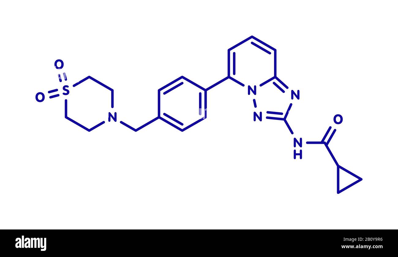 Filgotinib anti-inflammatory drug molecule, illustration Stock Photo ...