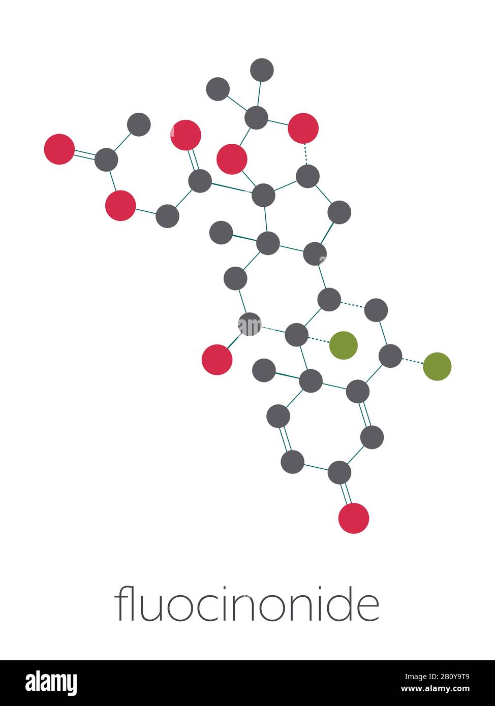 Fluocinonide corticosteroid drug molecule, illustration Stock Photo - Alamy