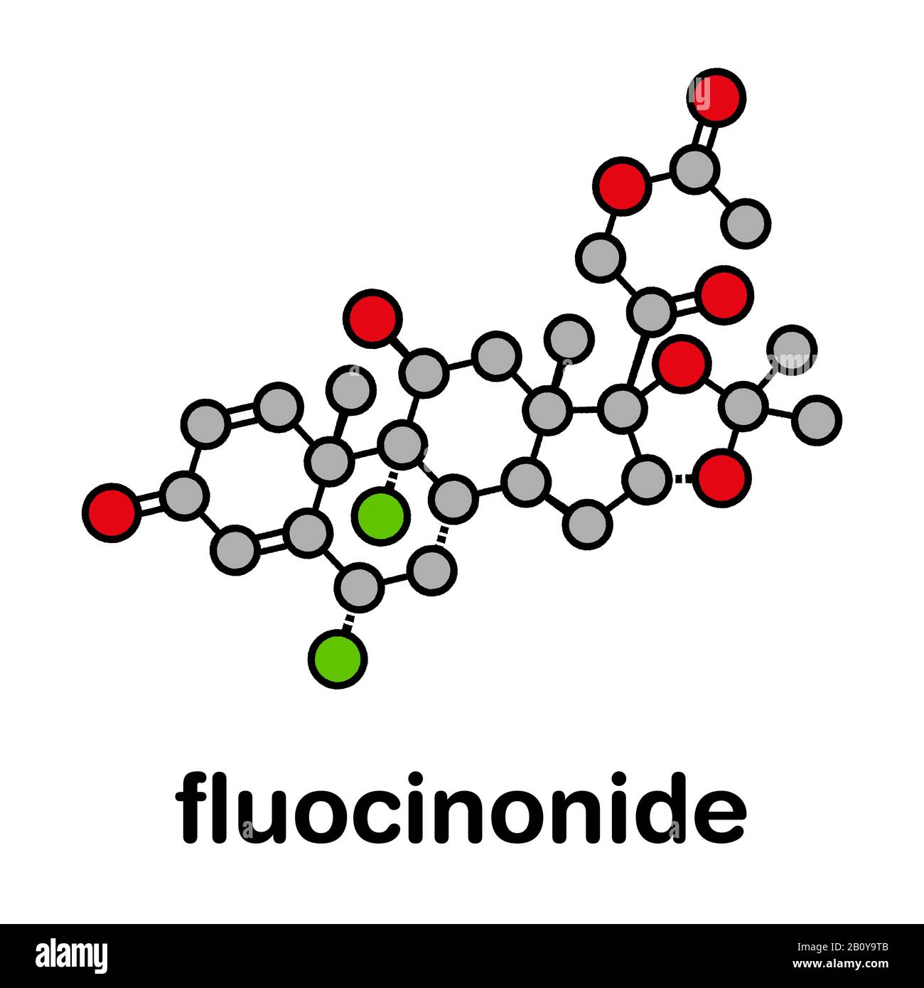 Fluocinonide corticosteroid drug molecule, illustration Stock Photo - Alamy