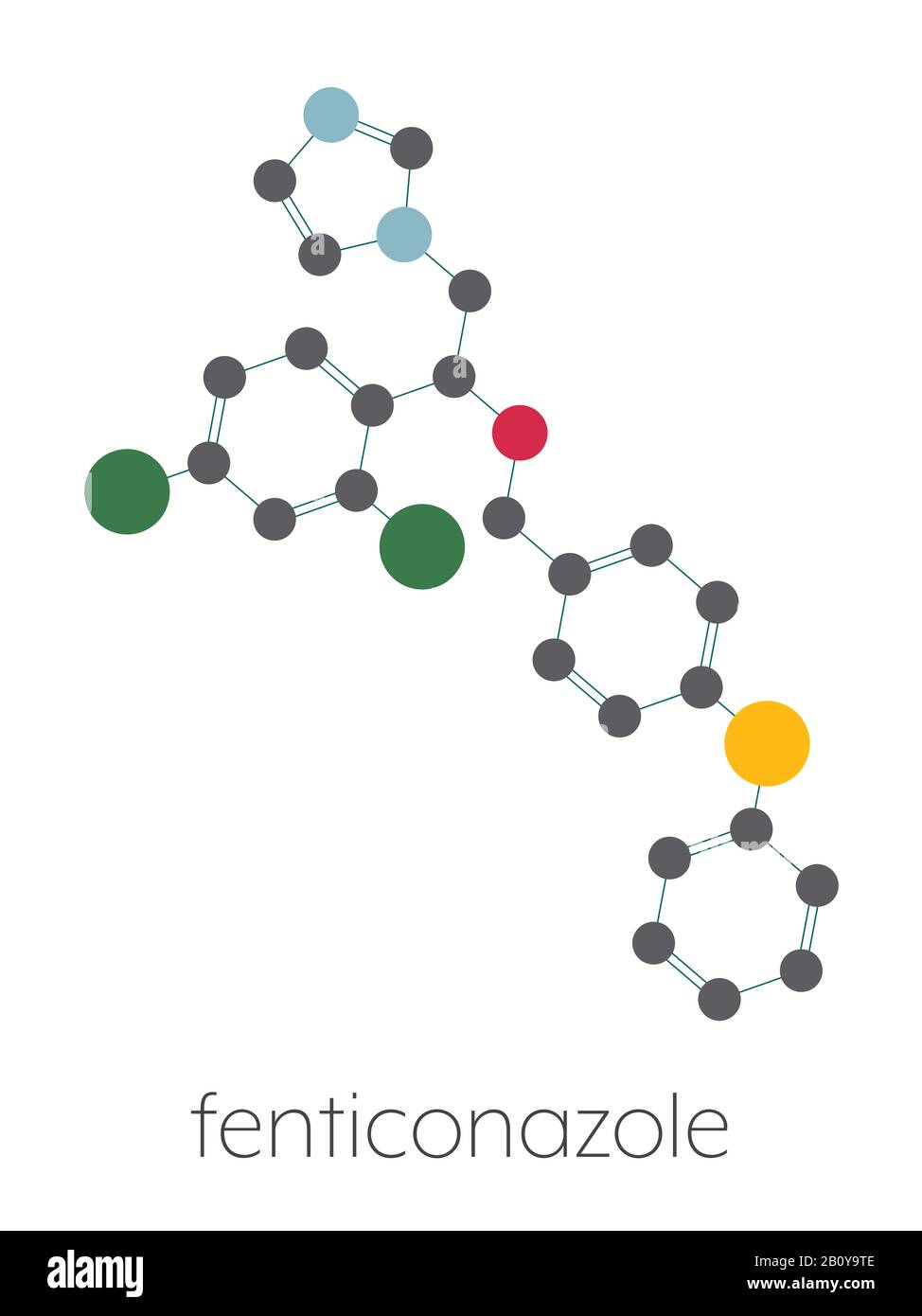 Fenticonazole antifungal drug molecule, illustration Stock Photo - Alamy