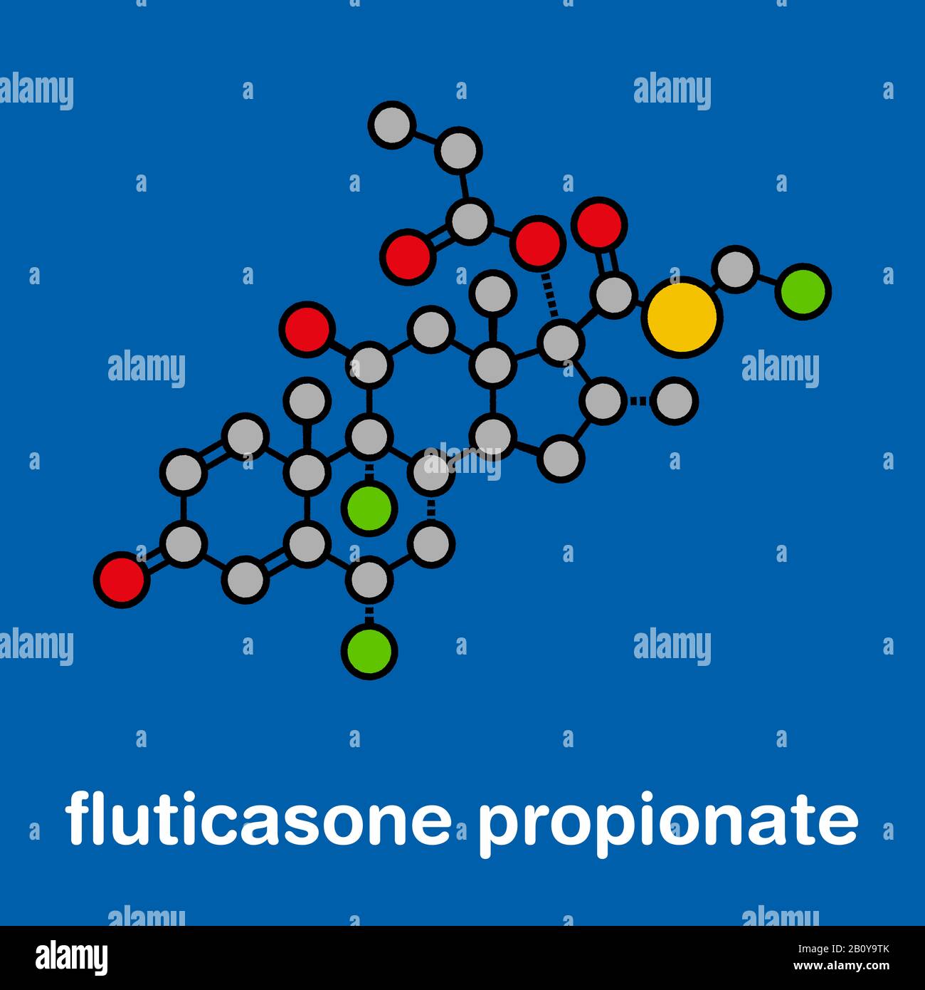 Fluticasone propionate corticosteroid drug molecule Stock Photo - Alamy