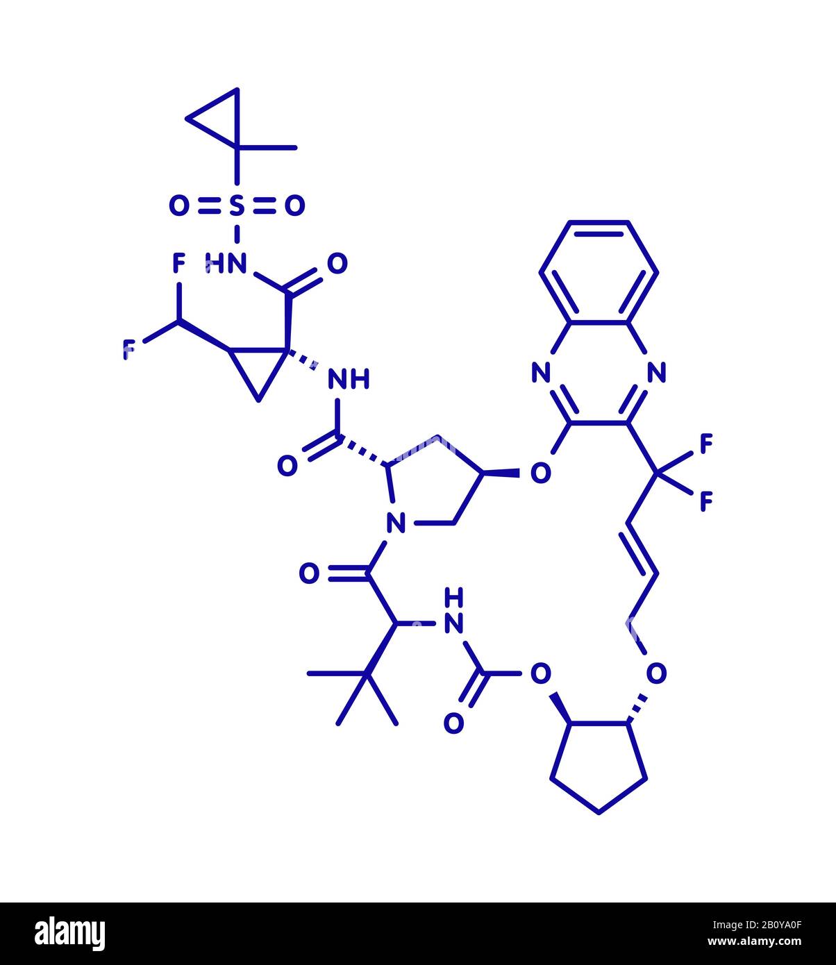 Glecaprevir hepatitis C virus drug molecule, illustration Stock Photo ...