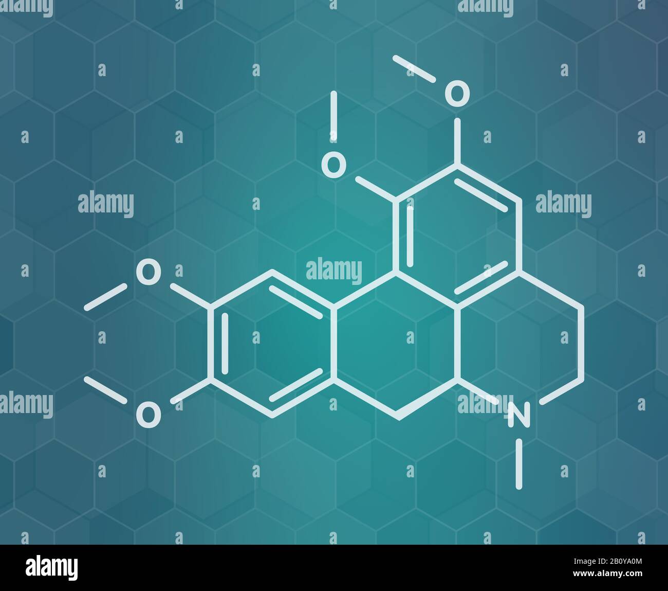 Glaucine alkaloid molecule, illustration Stock Photo - Alamy