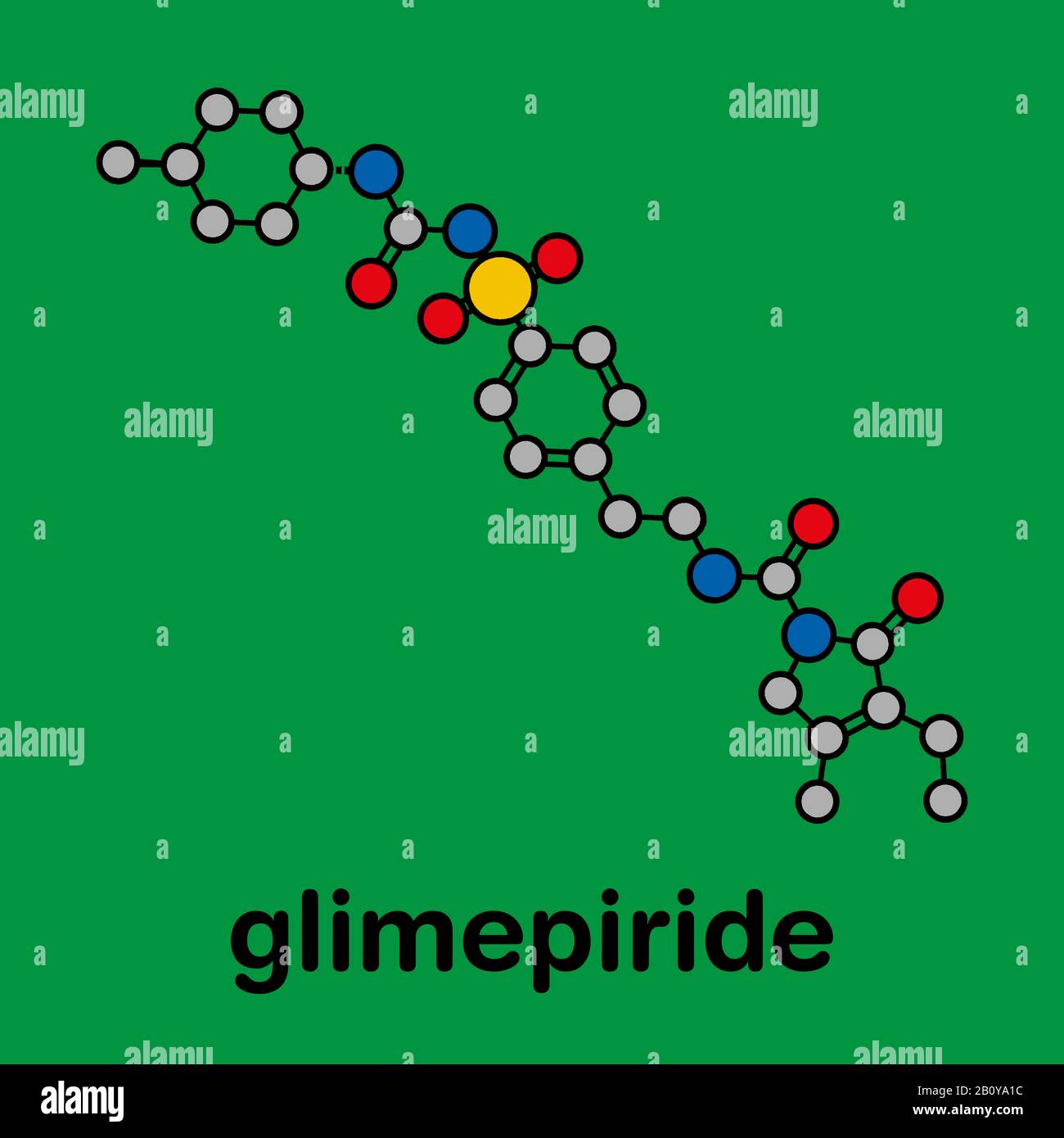 Glimepiride diabetes drug molecule, illustration Stock Photo - Alamy