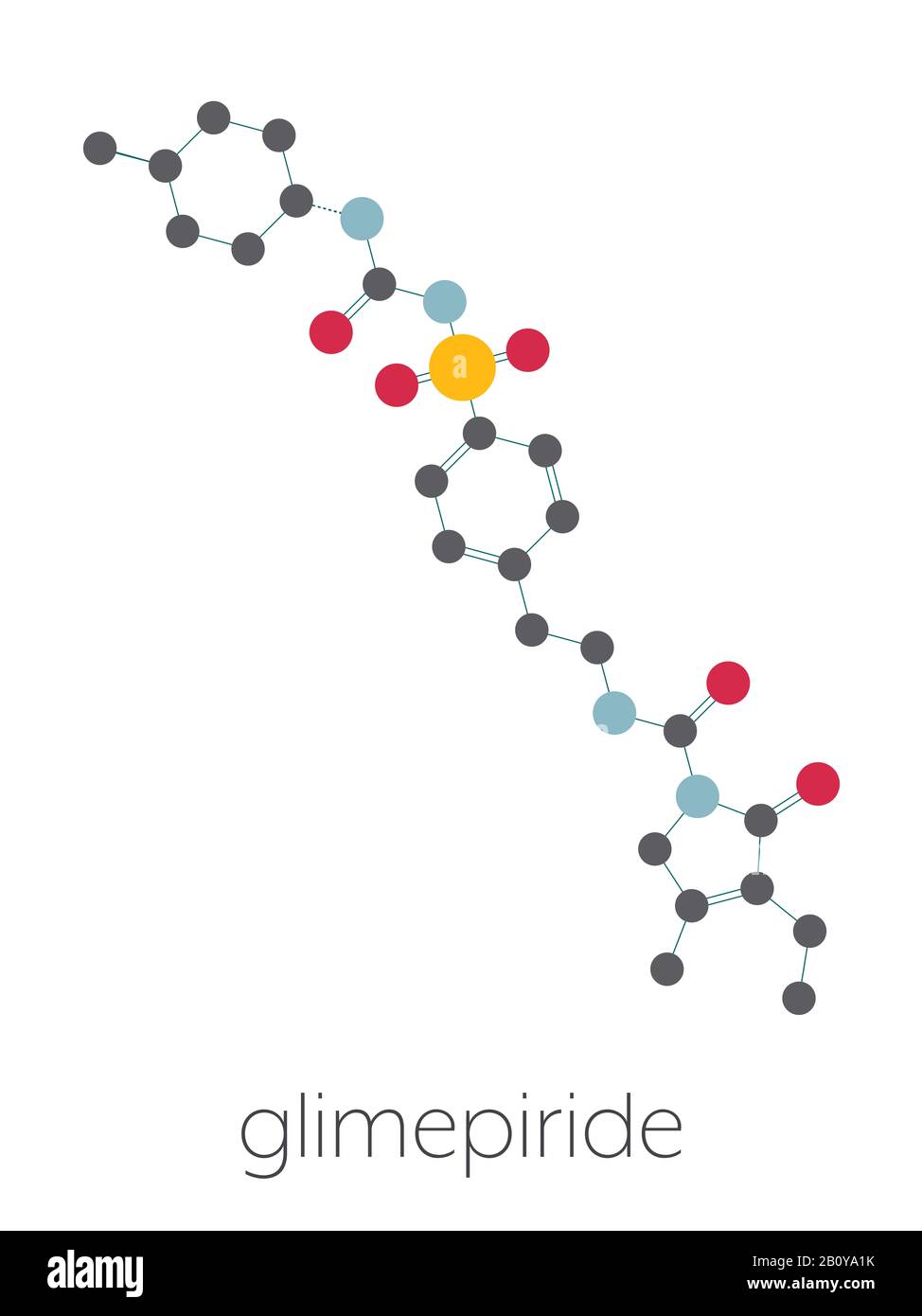 Glimepiride diabetes drug molecule, illustration Stock Photo - Alamy