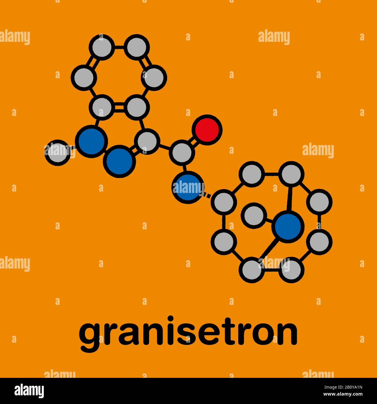 Granisetron nausea and vomiting drug molecule, illustration Stock Photo ...