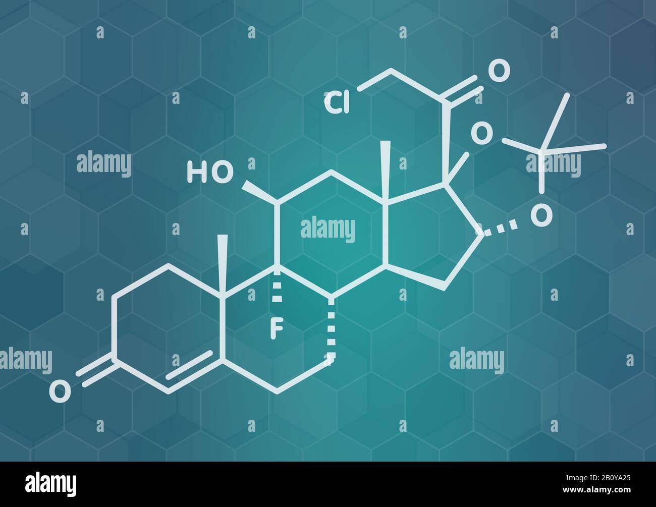 Halcinonide topical corticosteroid drug molecule Stock Photo - Alamy