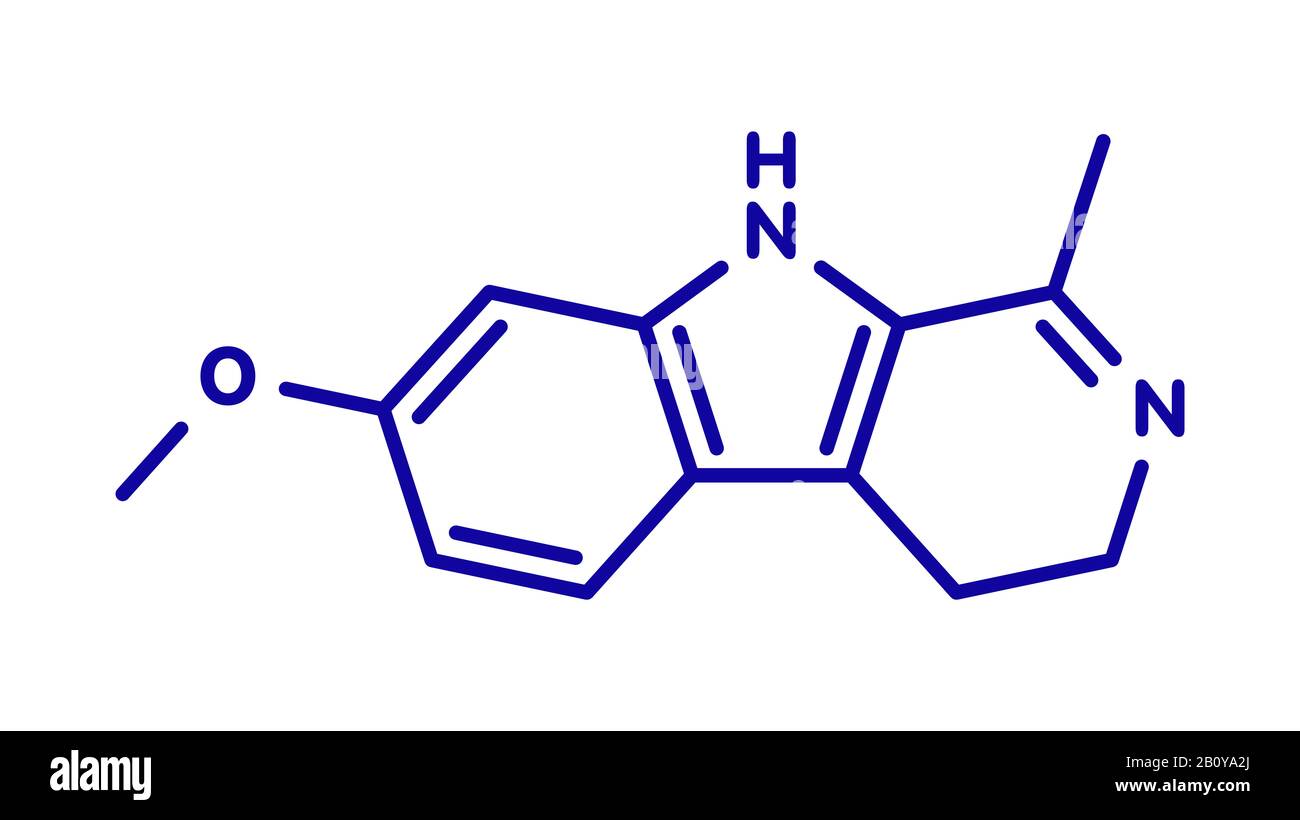 Harmaline indole alkaloid molecule, illustration Stock Photo - Alamy
